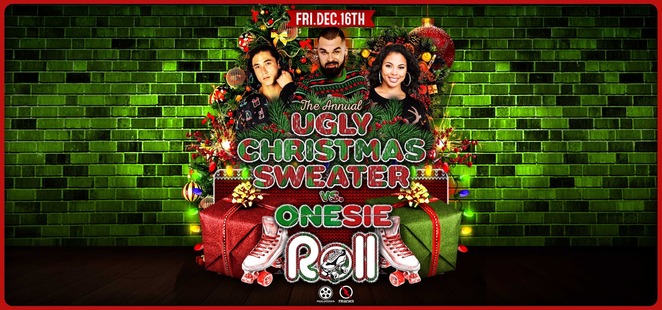 THE ANNUAL UGLY CHRISTMAS SWEATER VS. ONESIE ROLL - ReelWorks